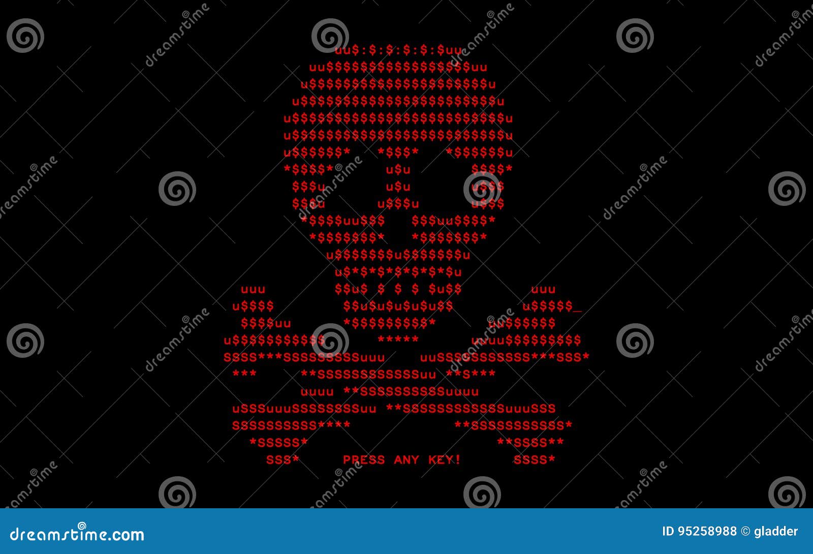 Computer Screen with Virus Attack by Virus of Extortioner Petya ...