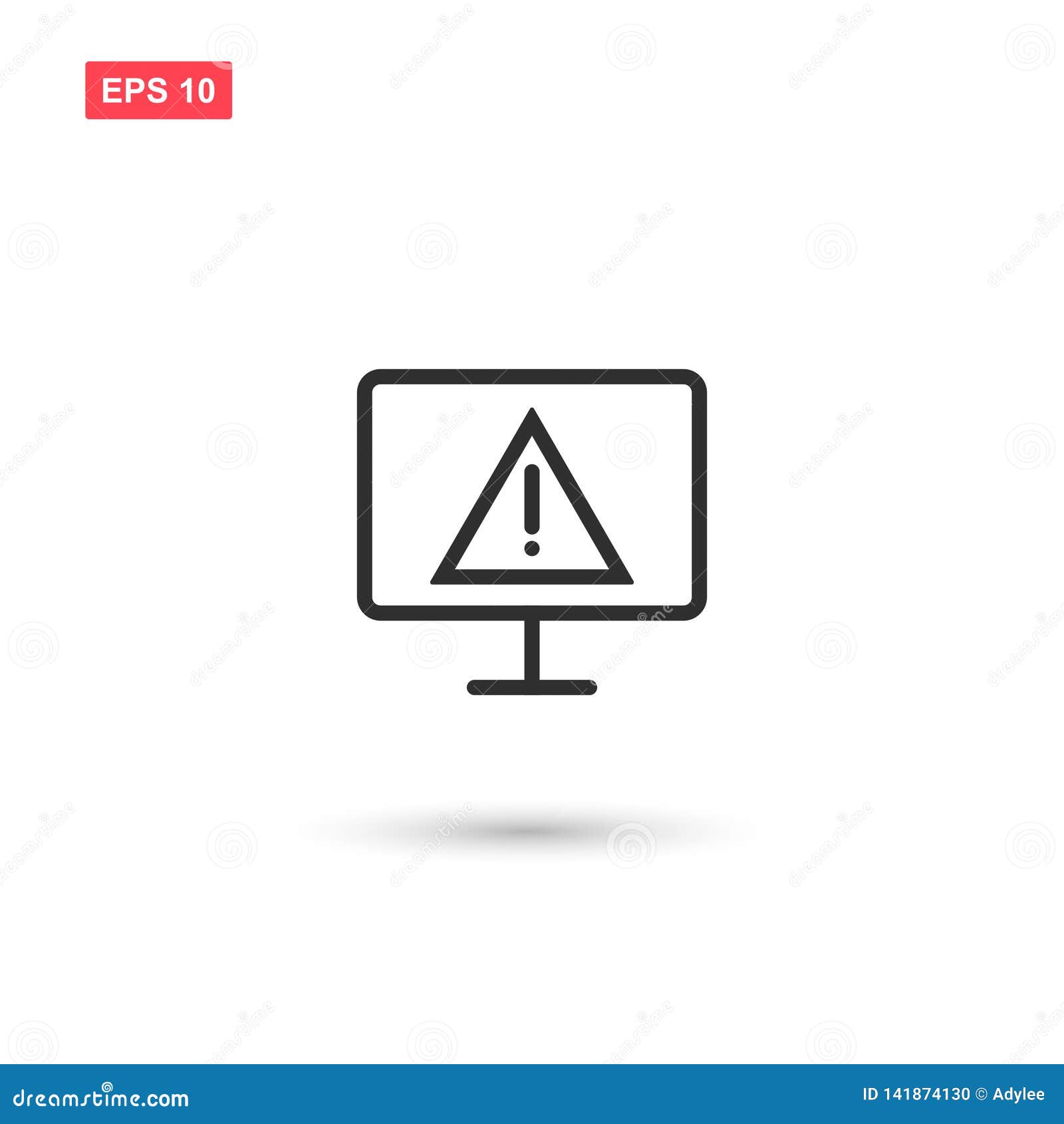 Computer Screen with Warning Alert Virus Isolated Stock Vector ...