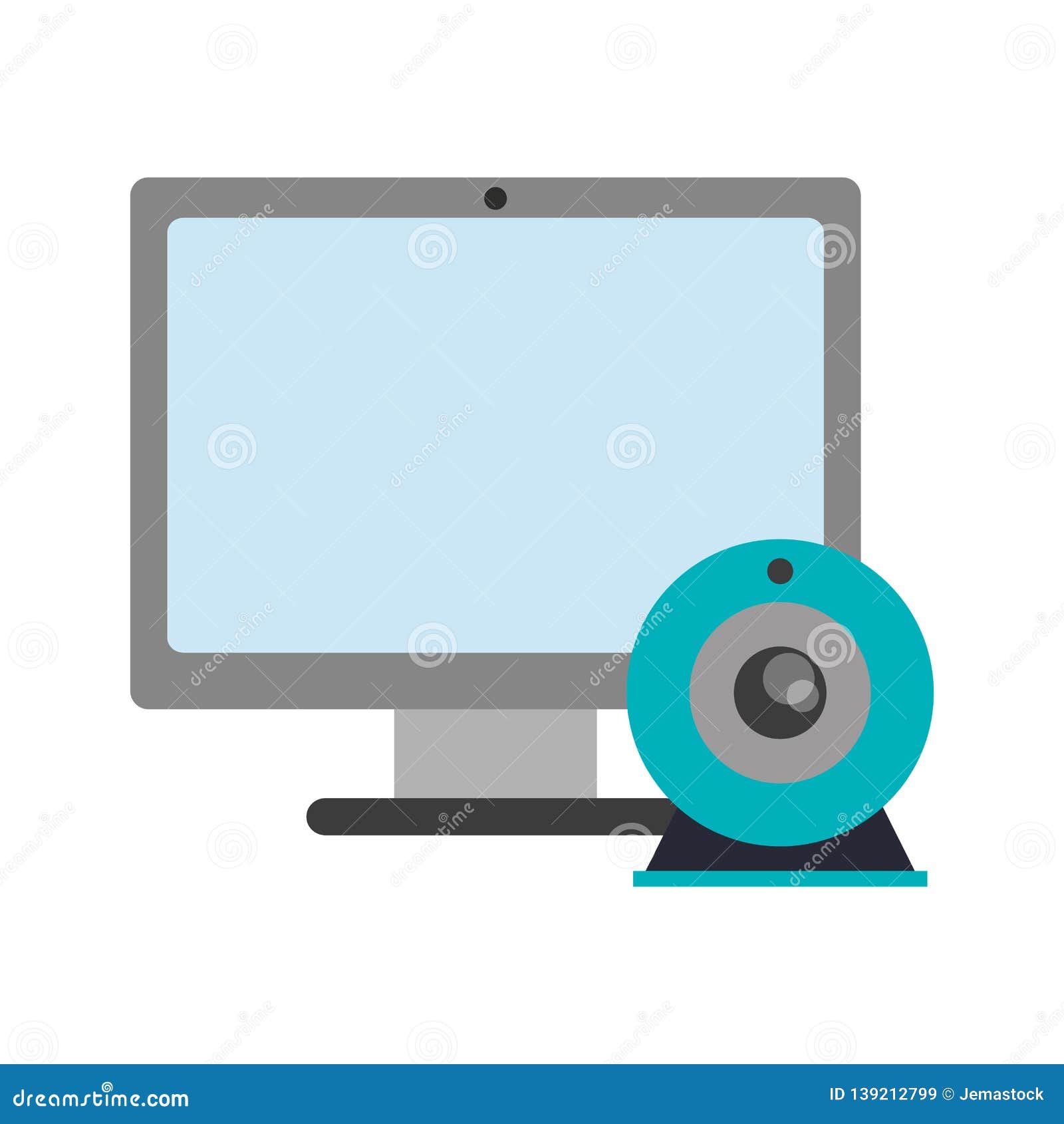 Computer Screen and Webcam Symbol Stock Vector - Illustration of ...