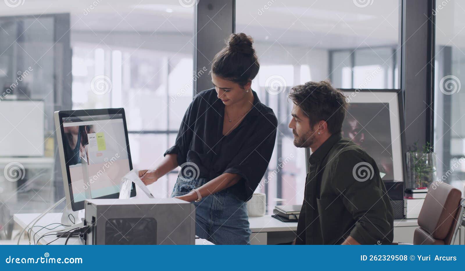 Computer Screen, Website Design and People with Ux, Ui and Paper ...