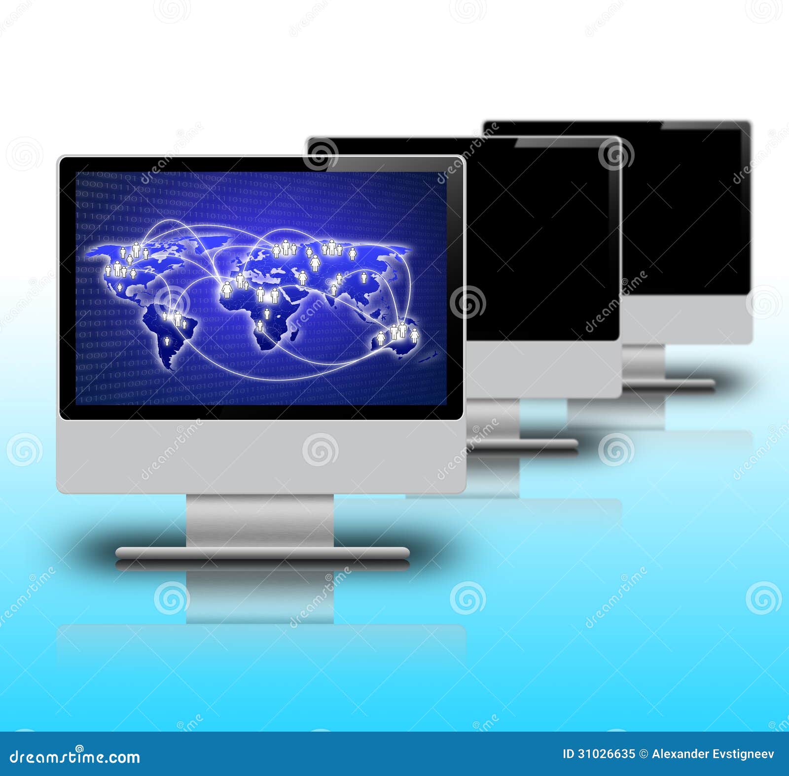 Computer Screen on White Background Stock Illustration - Illustration ...