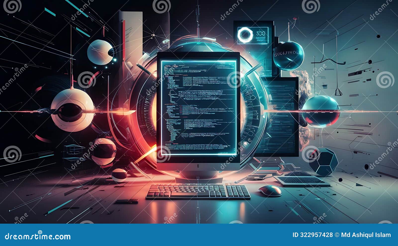 A Computer Screen with the Word Code on it Stock Illustration ...