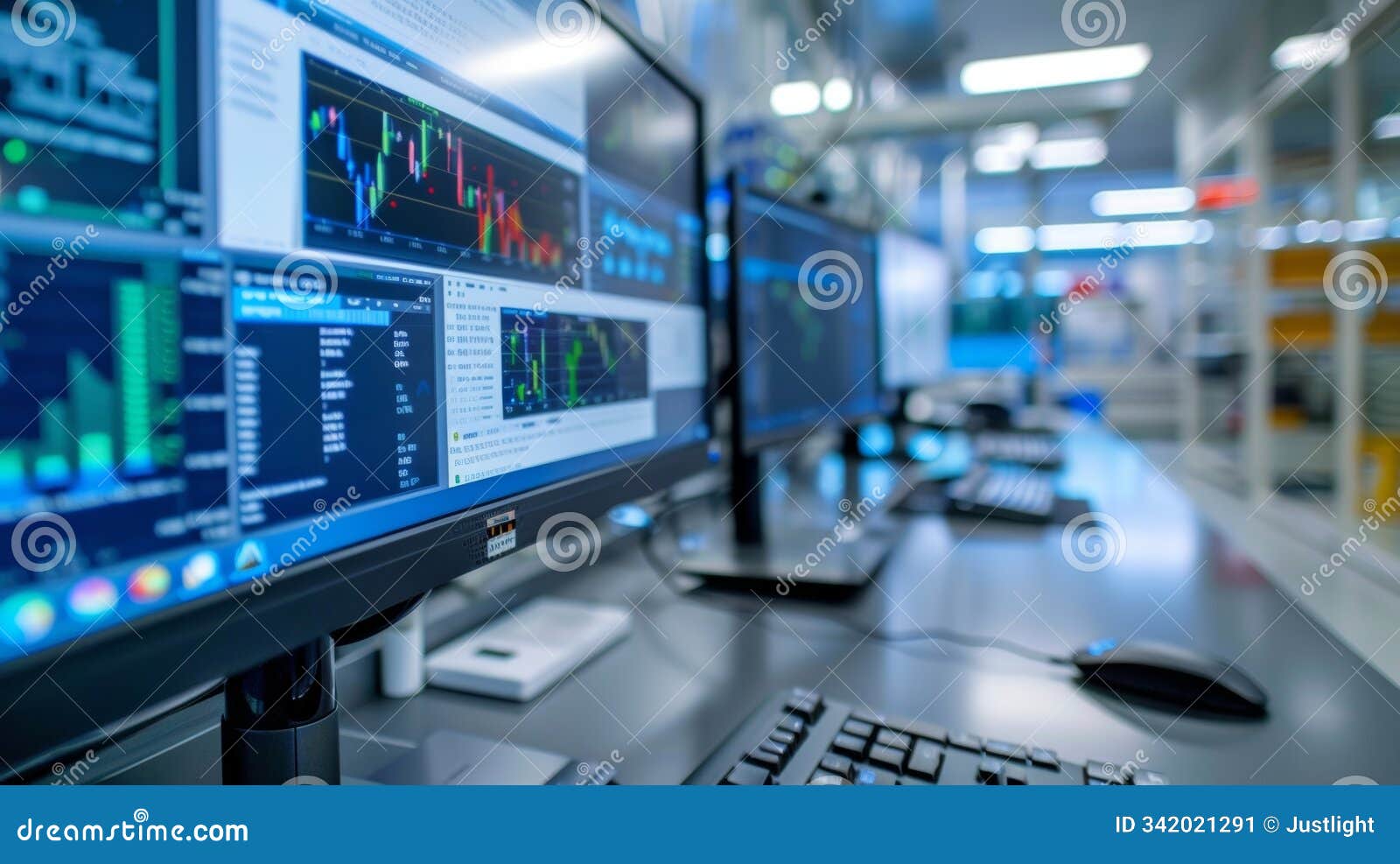 The Computer Screens Display a Variety of Sites and Programs Showcasing ...