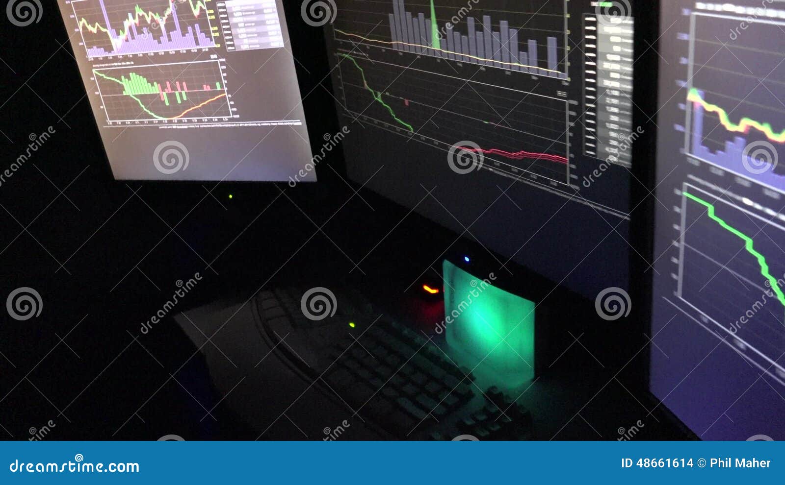 3 Computer Screens Owned by Hacker Stock Footage - Video of danger ...