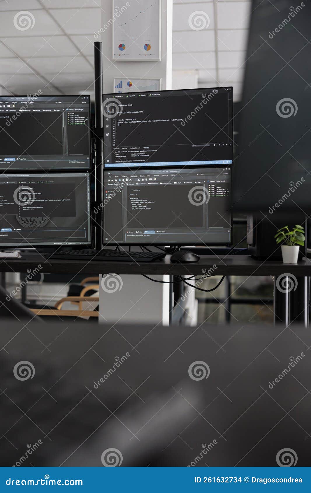 Computer Screens Showing Compiling Html Code Stock Photo - Image of html, multiple: 261632734
