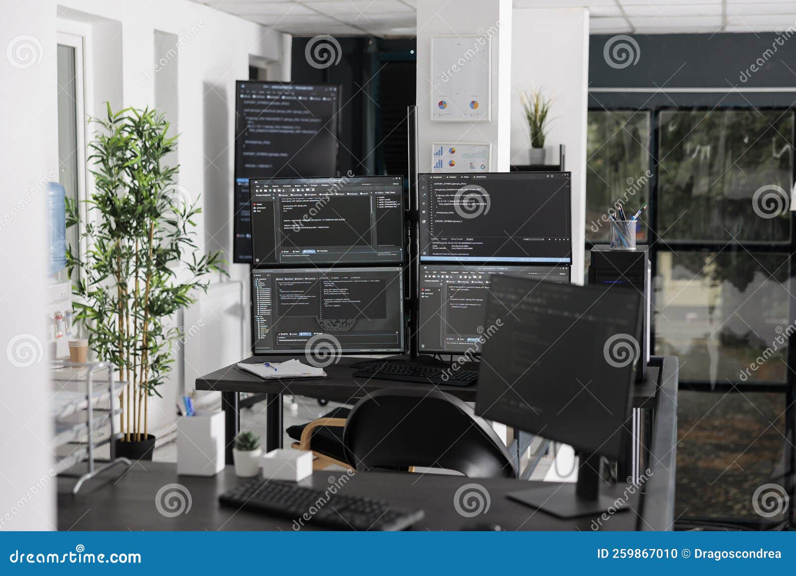 Computer Screens Showing Parsing Html Code In Empty It Office Editorial Image Image Of Window