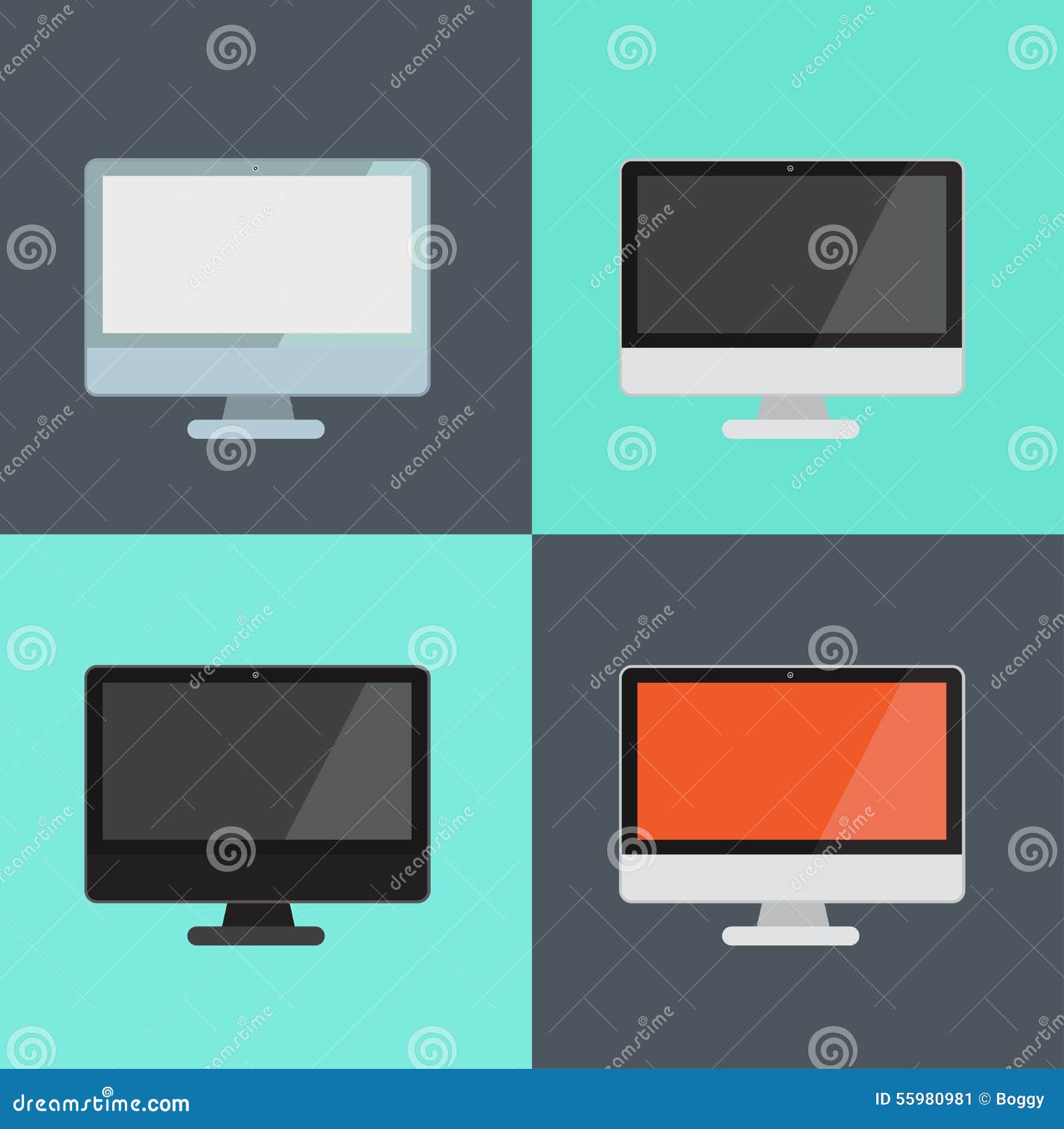 Computer screens stock illustration. Illustration of wide - 55980981