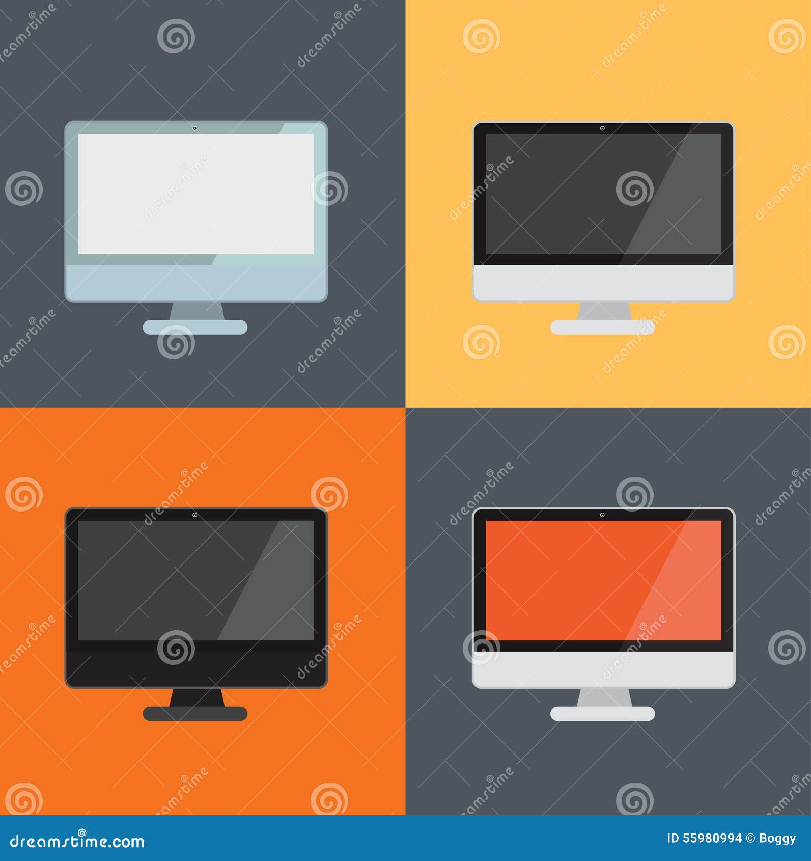 Computer screens stock illustration. Illustration of blank - 55980994
