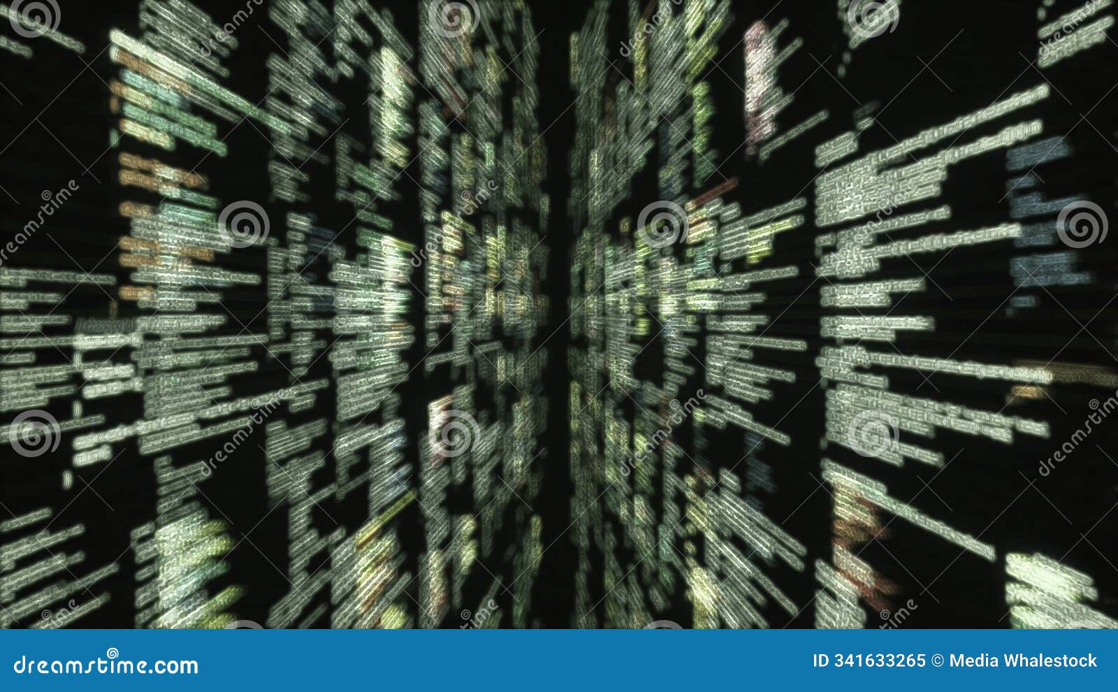 Computer Script Being Typed Endlessly on Black Background with Blurred Effect. Animation ...