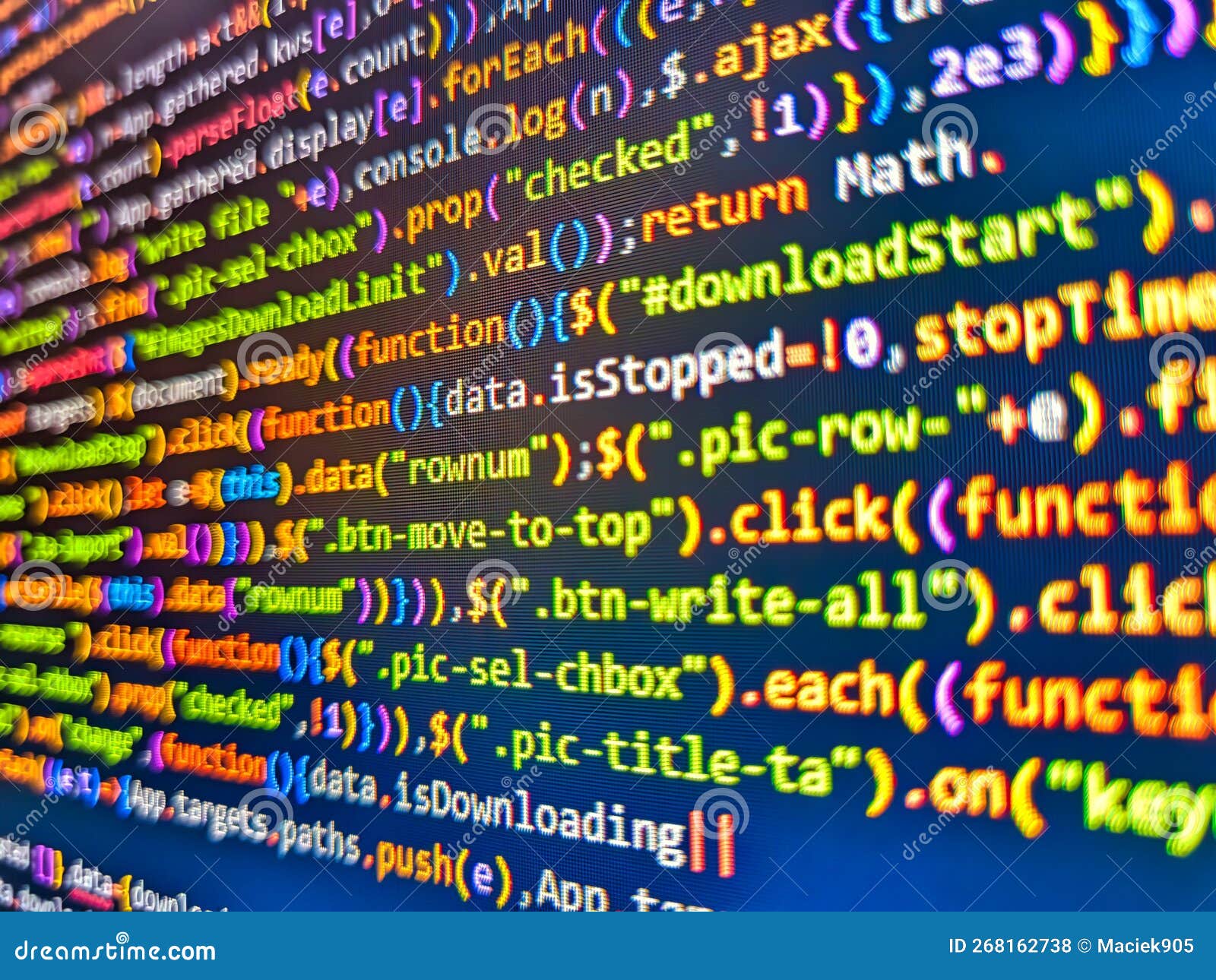 Computer Script Coding Source Code On Desktop Monitor Computing Cyberspace Future And