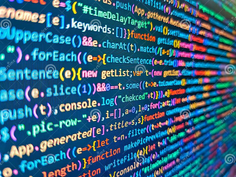 Computer Script Coding Source Code On Desktop Monitor Information 