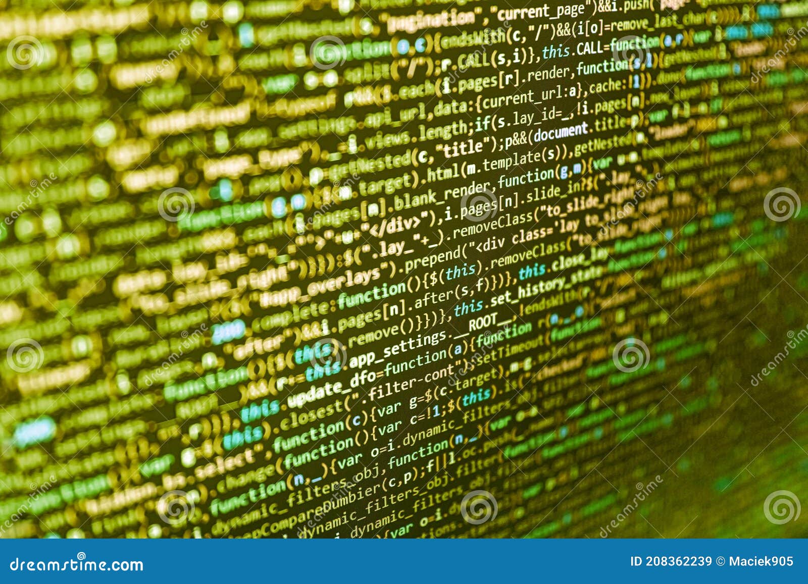 Computer Script Coding Source Code On Desktop Monitor Monitor Closeup Of Function Source Code