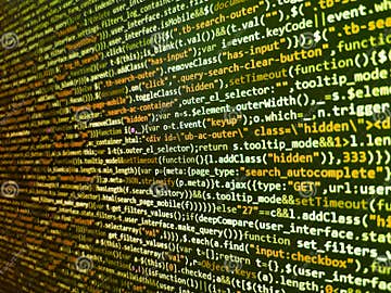 Computer Script Coding Source Code on Desktop Monitor. Real Html Code Developing Screen Stock ...