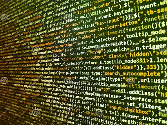 Computer Script Coding Source Code on Desktop Monitor. Real Html Code ...