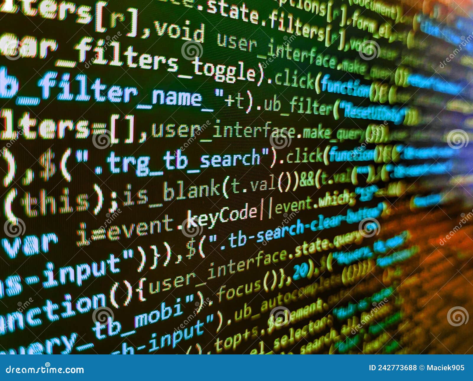 Computer Script Coding Source Code On Desktop Monitor Writing Program Code On Computer Stock 1789