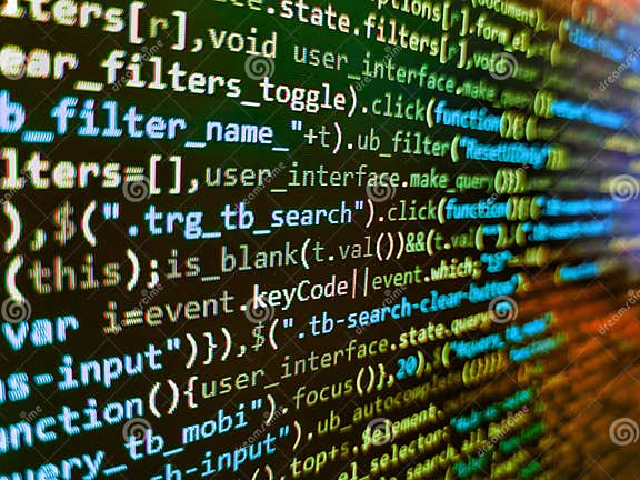 Computer Script Coding Source Code On Desktop Monitor Writing Program 