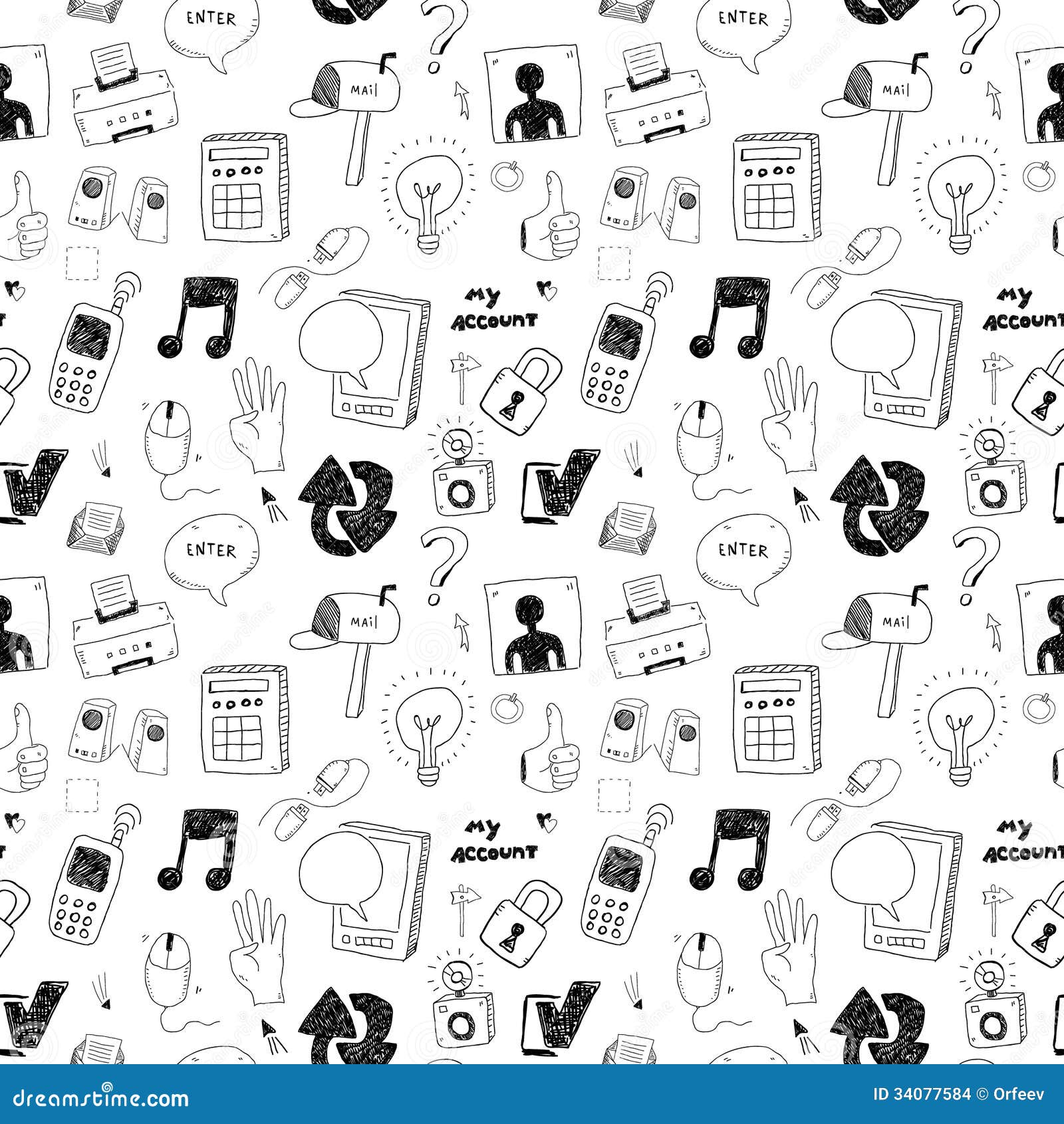 Computer seamless pattern stock vector. Illustration of element - 34077584