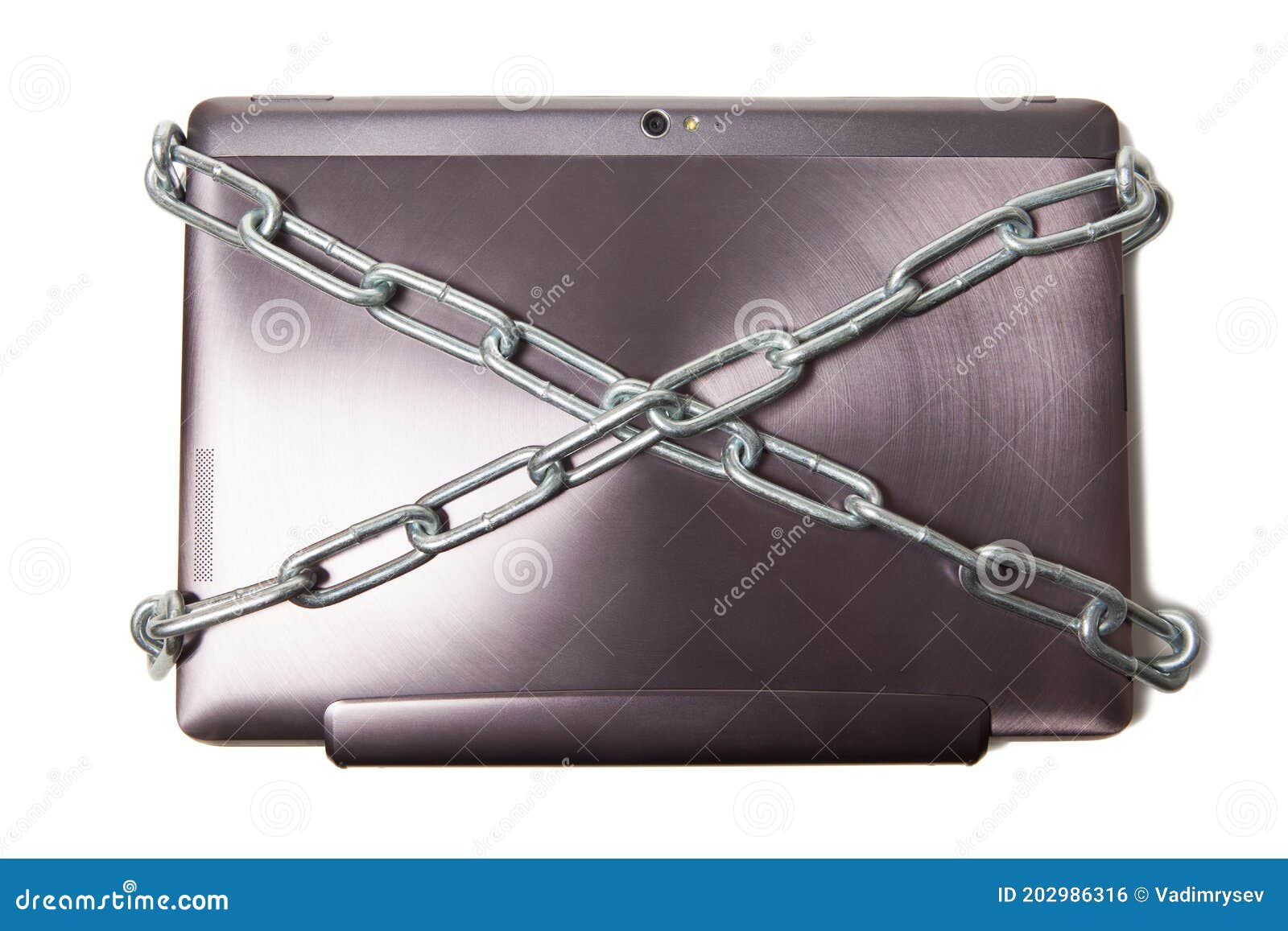 Computer Security Concept with Laptop and Chain Stock Photo - Image of ...
