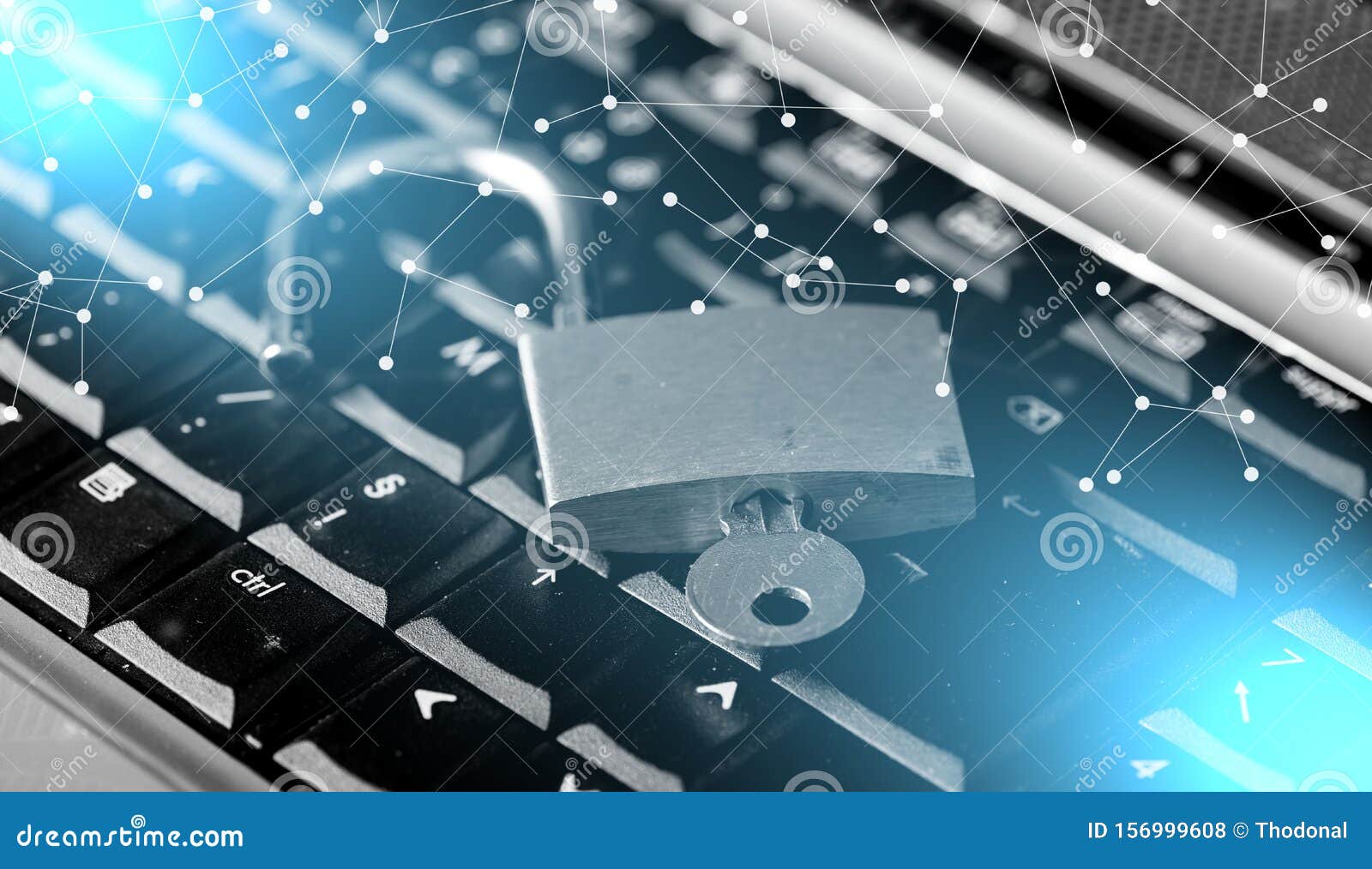 Concept of Computer Security; Light Effect Stock Photo - Image of ...