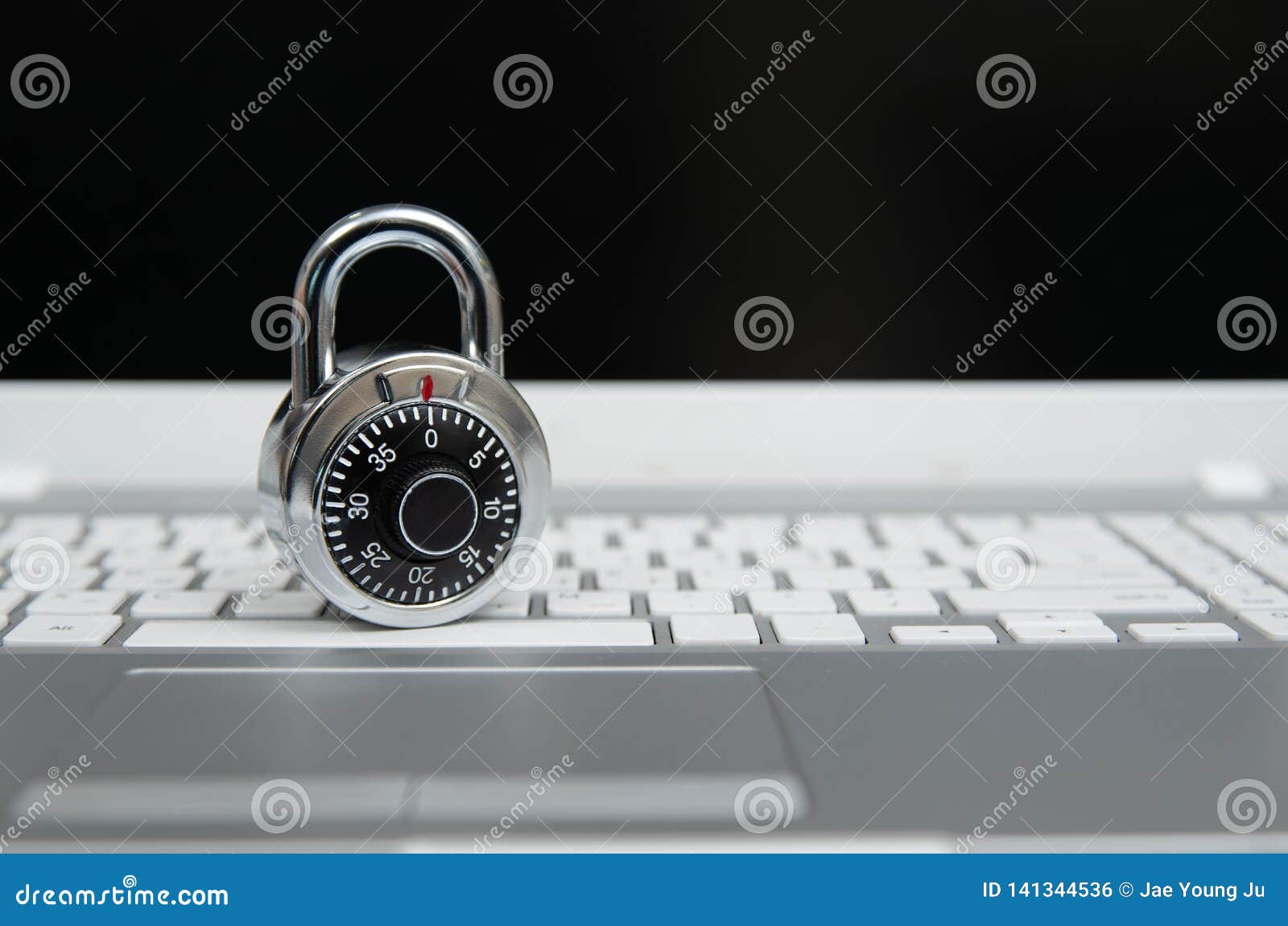 Computer Security Concept, Padlock on Laptop Keyboard. Stock Photo ...