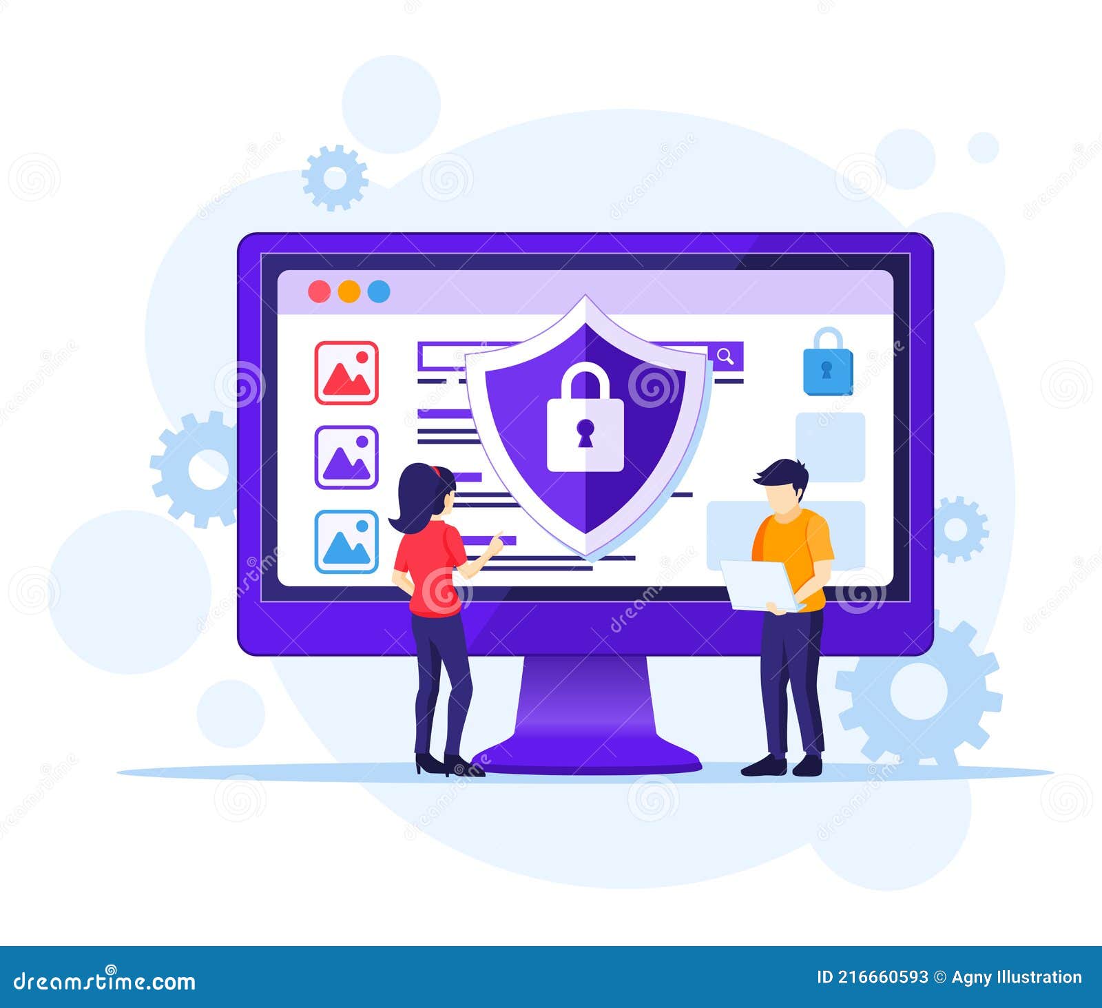 Computer Security Concept, People Work on Screen Protecting Data and ... Computer Security Concept, People Work on Screen Protecting Data and ...