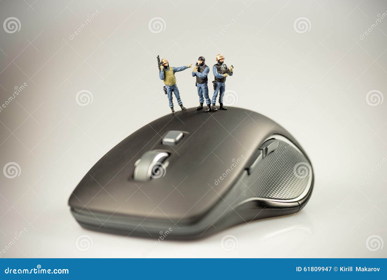 Computer Security Concept, Swat Team are Guarding a Computer Stock ...