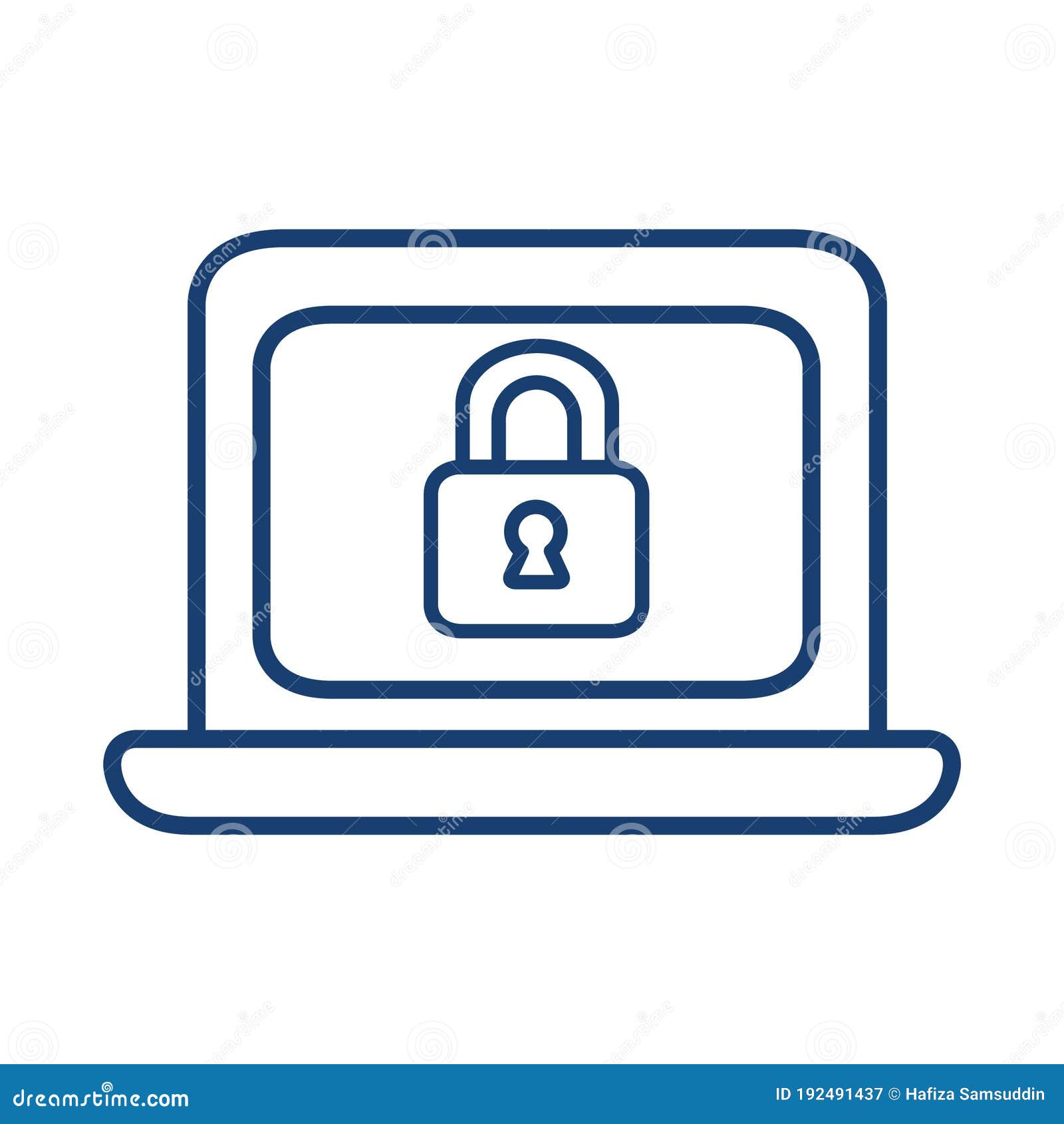 Computer security concept. stock vector. Illustration of lines - 192491437