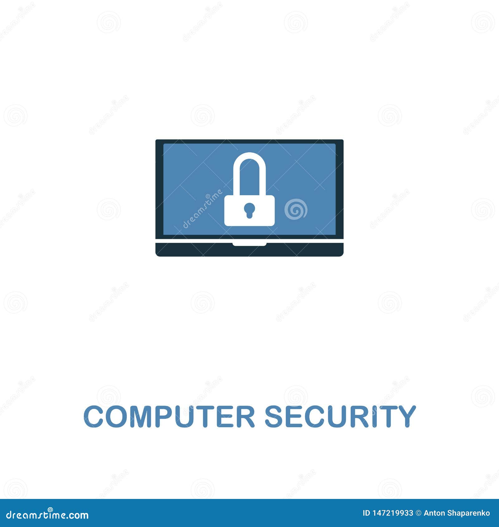 Computer Security Creative Icon in Two Colors. Premium Style Design ...
