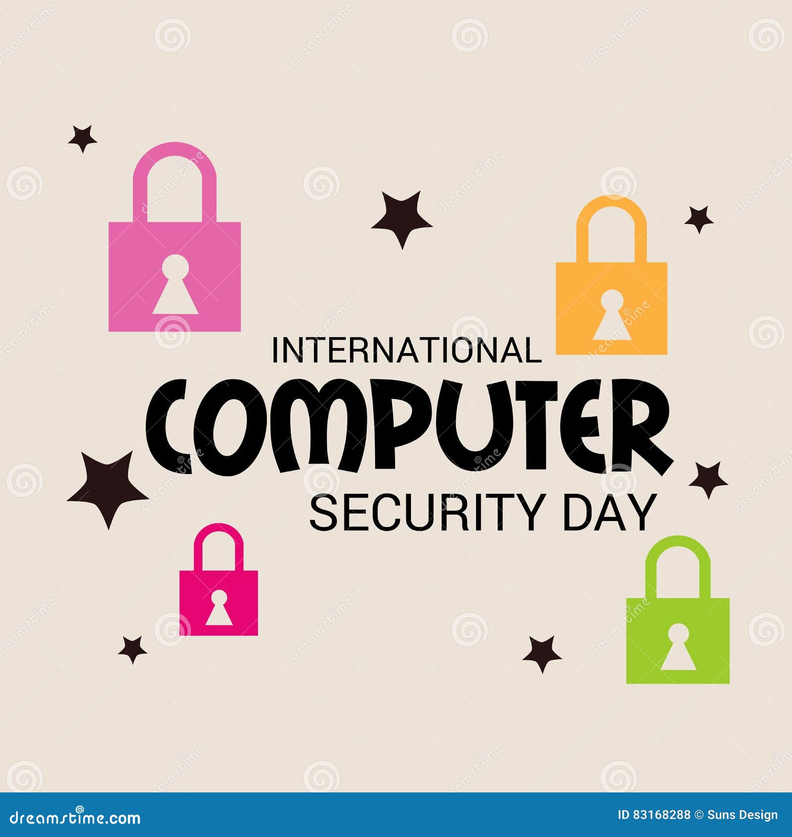 Computer Security Day. stock illustration. Illustration of studying ...