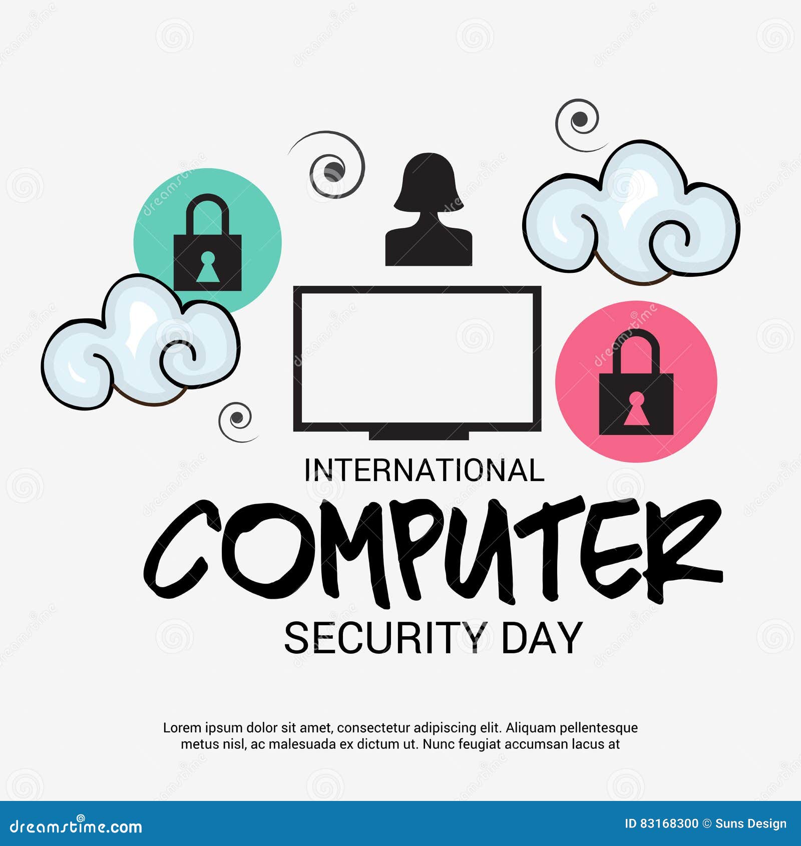 Computer Security Day. stock illustration. Illustration of letter ...
