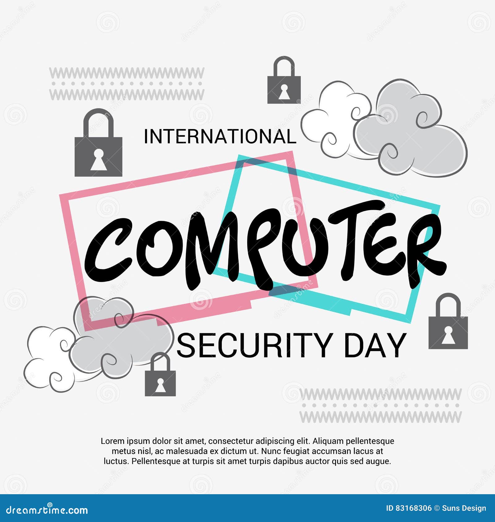 Computer Security Day. stock illustration. Illustration of education ...