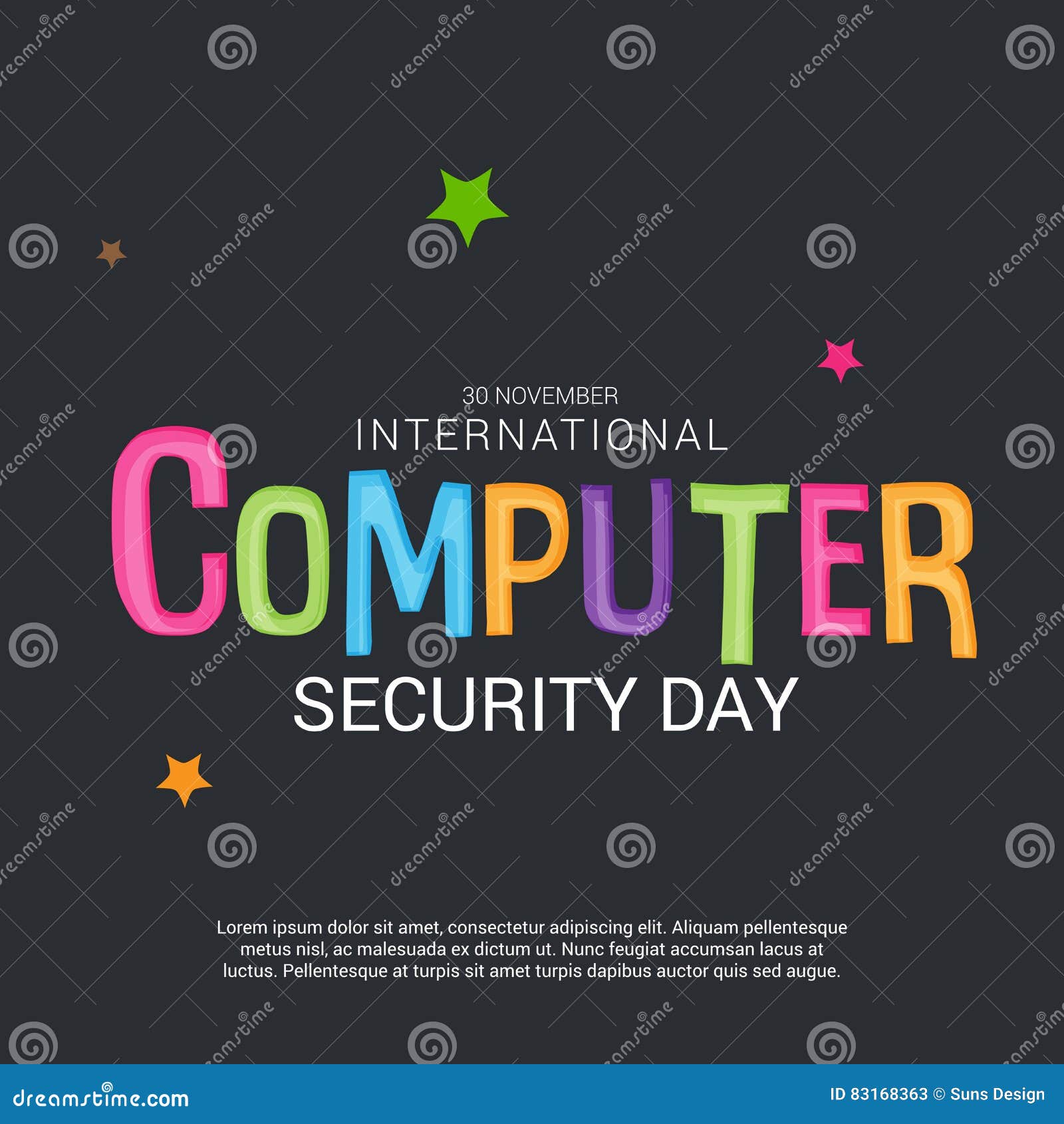 Computer Security Day. stock illustration. Illustration of letter ...
