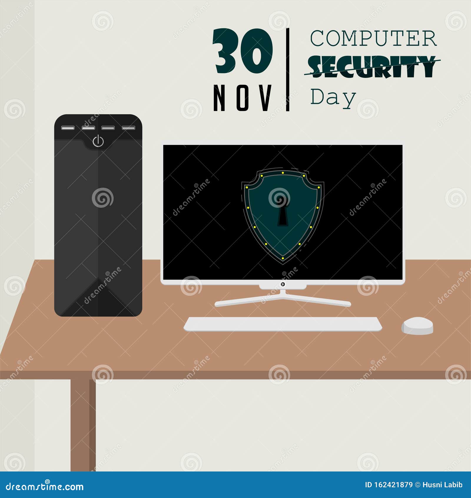 Computer Security Day stock vector. Illustration of protection - 162421879