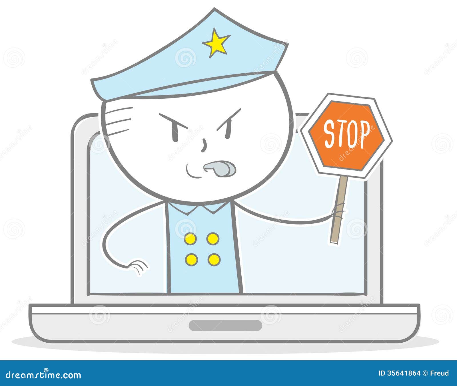 Computer Security stock vector. Illustration of policeman - 35641864