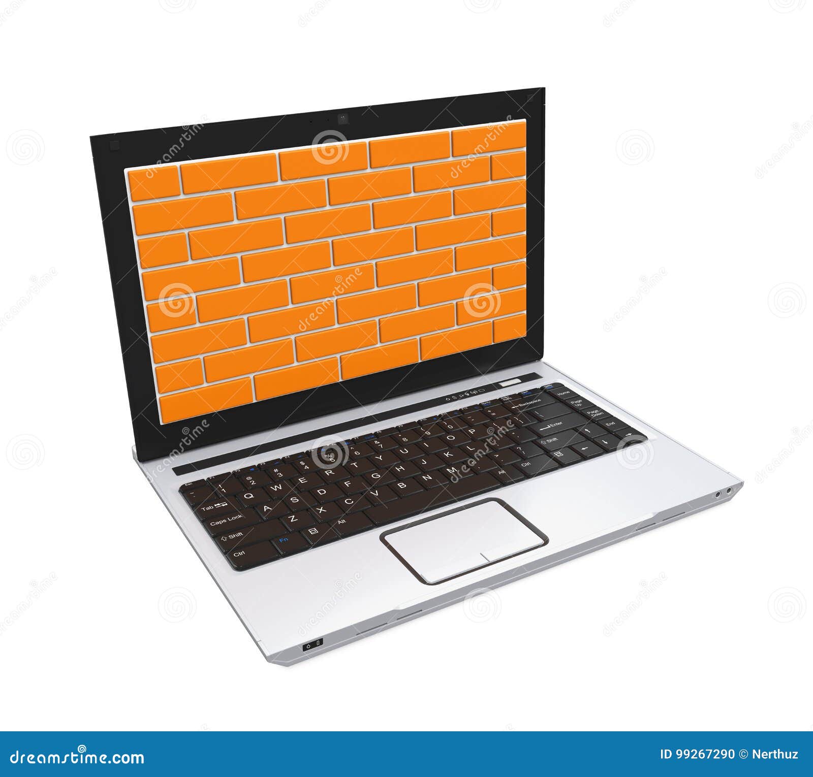 Computer Security Firewall Concept Stock Illustration - Illustration of ...