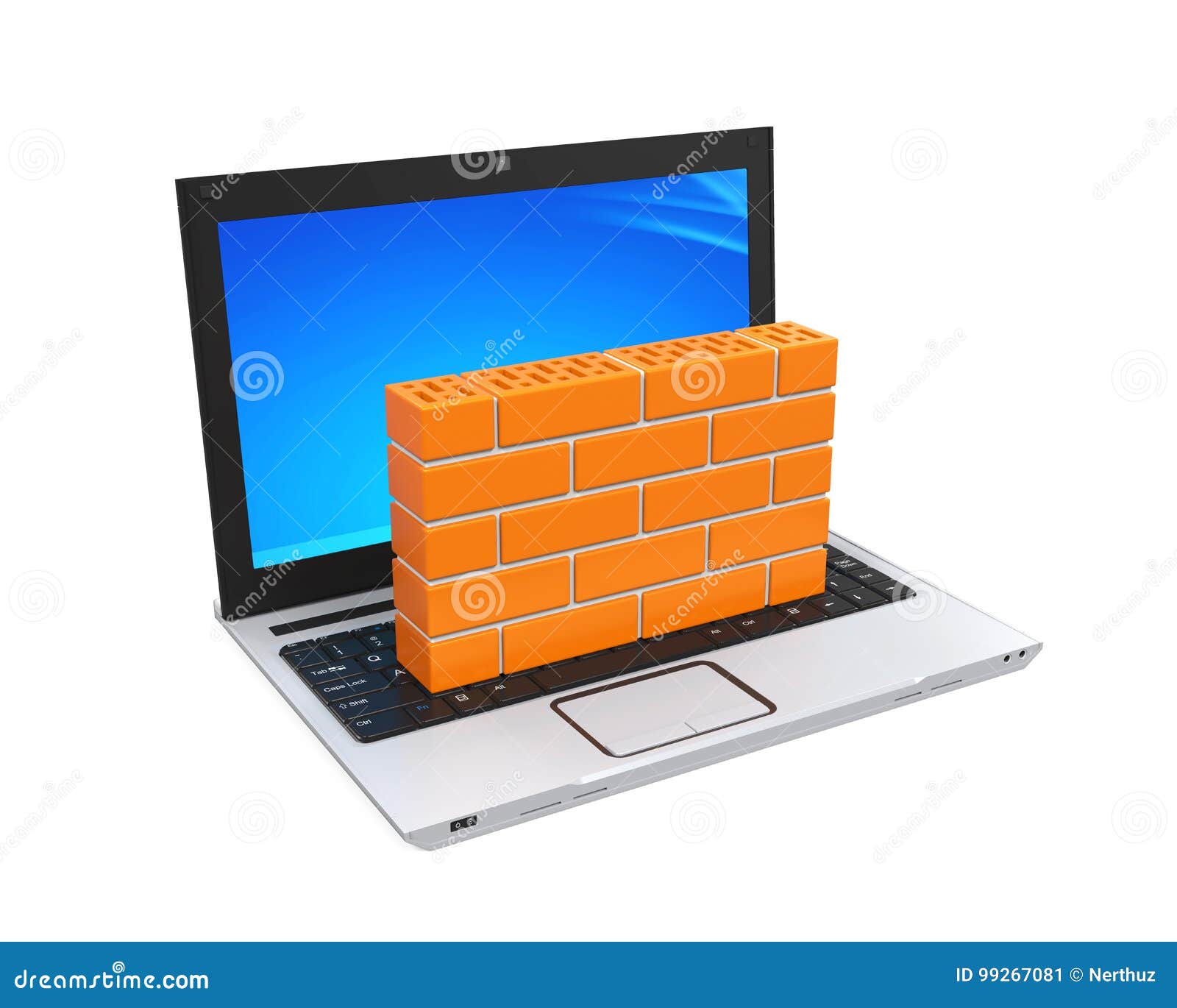 Computer Security Firewall Concept Stock Illustration - Illustration of ...