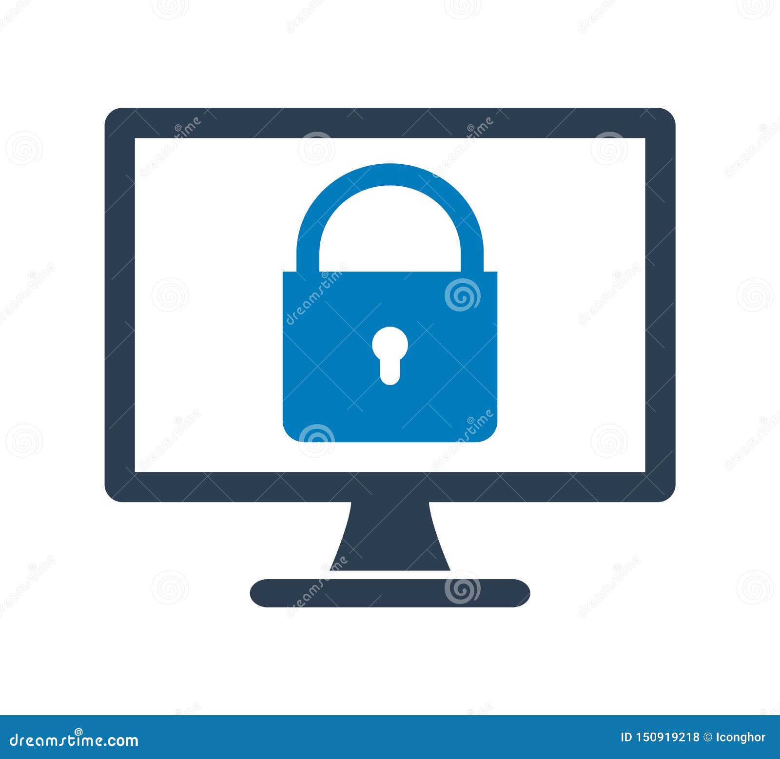Computer Security Icon. stock vector. Illustration of latch - 150919218