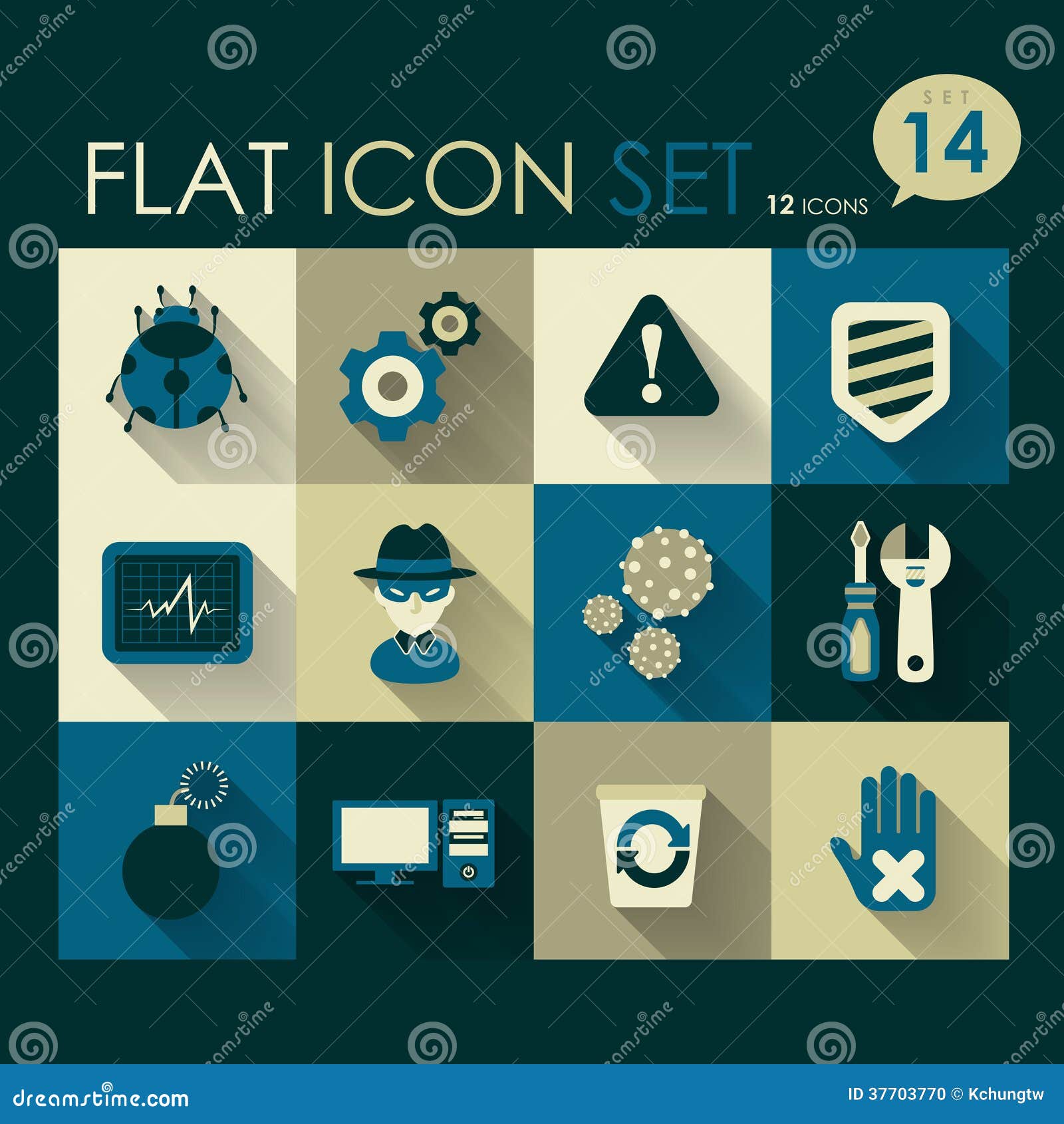 Computer security icon set stock vector. Illustration of interface ...