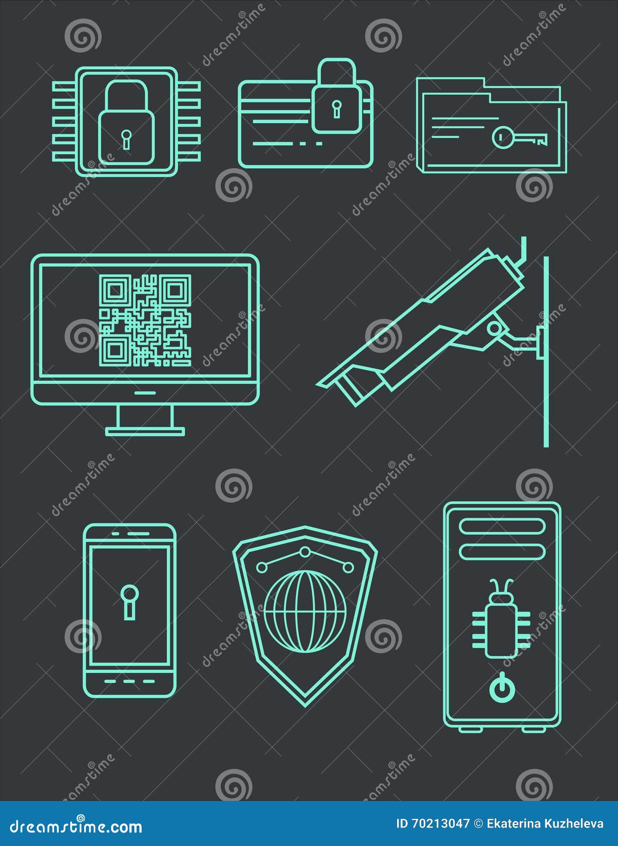 Computer Security Icon Set. Data Encryption and Protection from Hacking ... Computer Security Icon Set. Data Encryption and Protection from Hacking ...