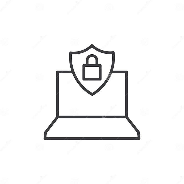 Computer Security Icon Vector Set on White Background Stock Vector ...