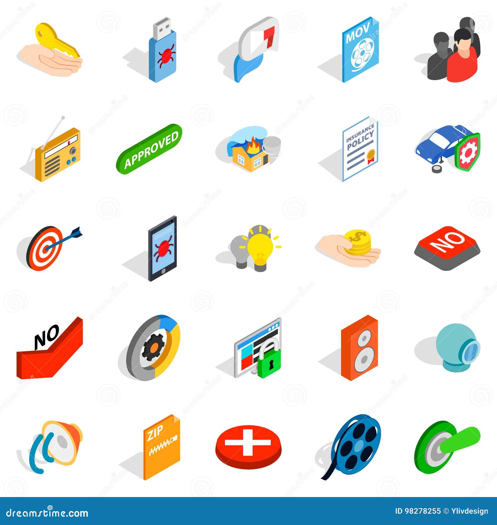 Computer Security Icons Set, Isometric Style Stock Vector ...