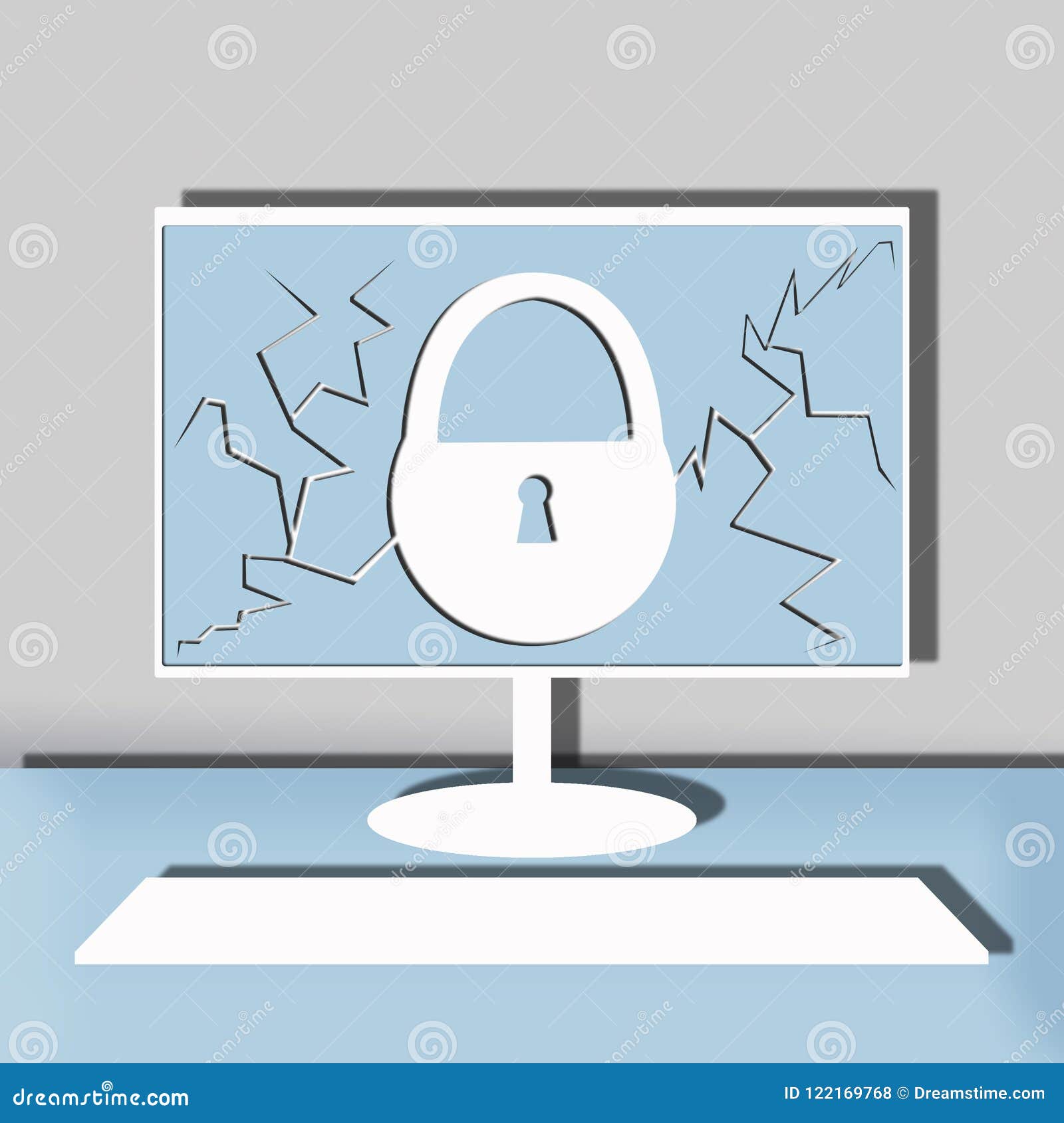 Computer Security Illustration Stock Illustration - Illustration of ...