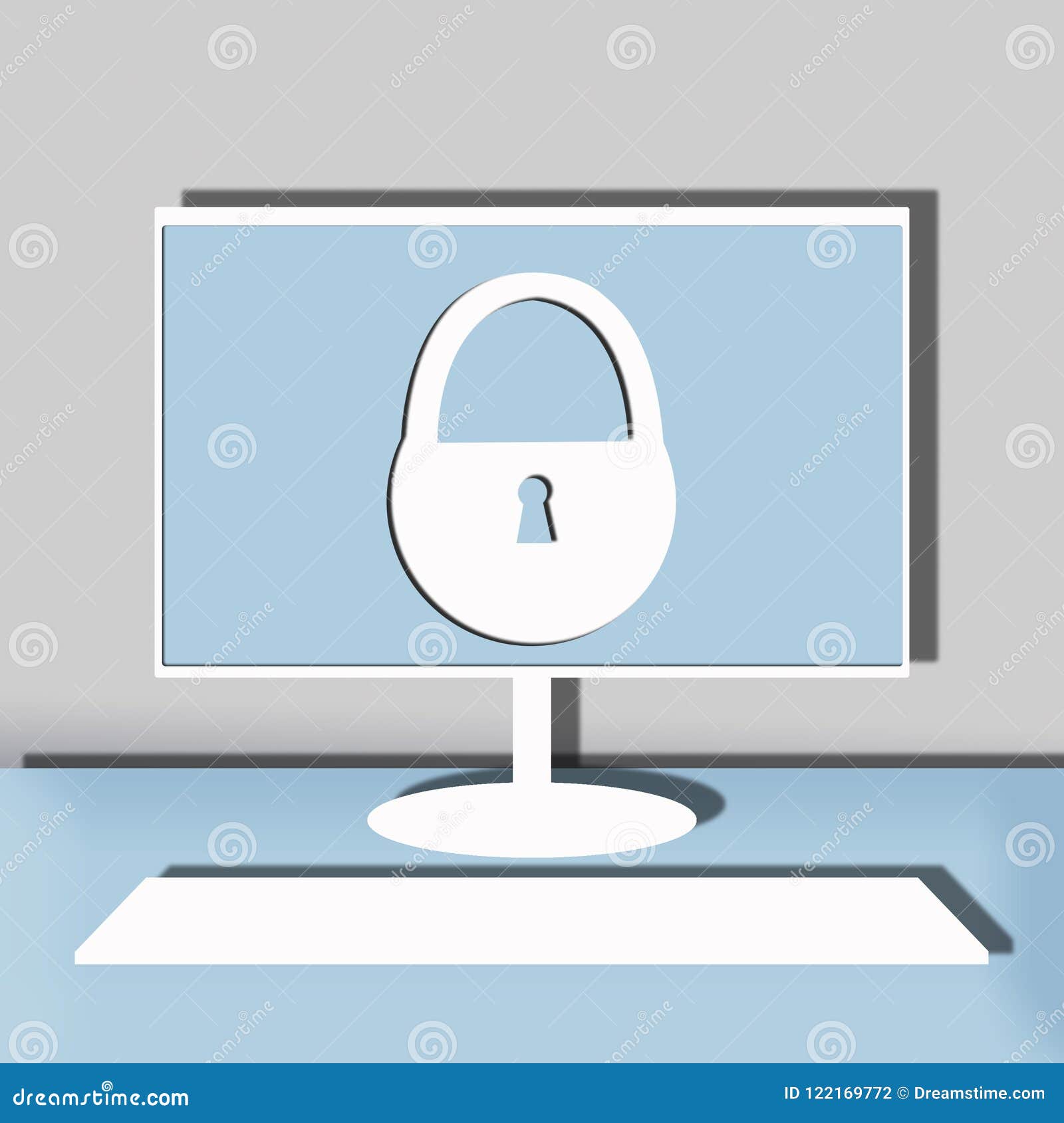 Computer Security Illustration Stock Illustration - Illustration of ...