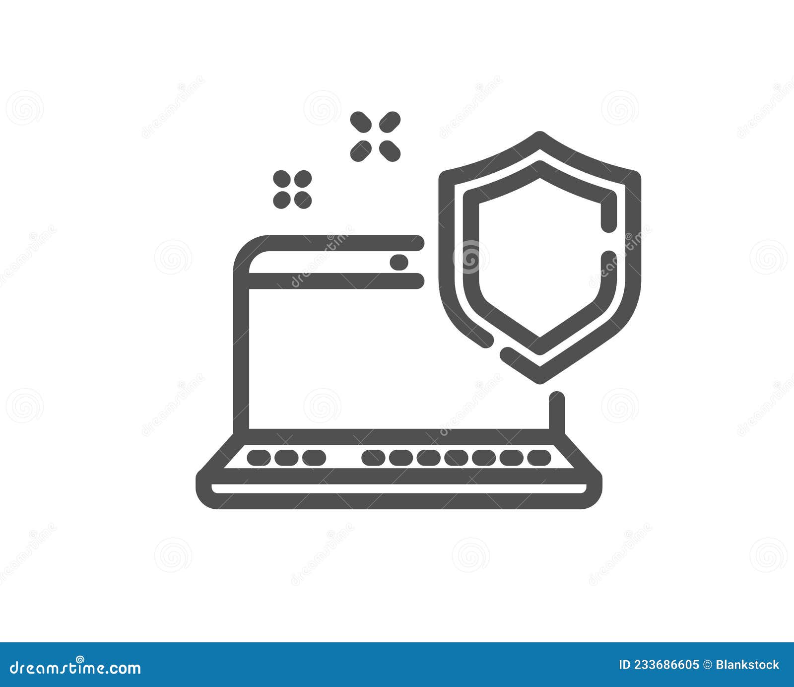 Computer Security Line Icon. Laptop Privacy Sign. Vector Stock Vector ...