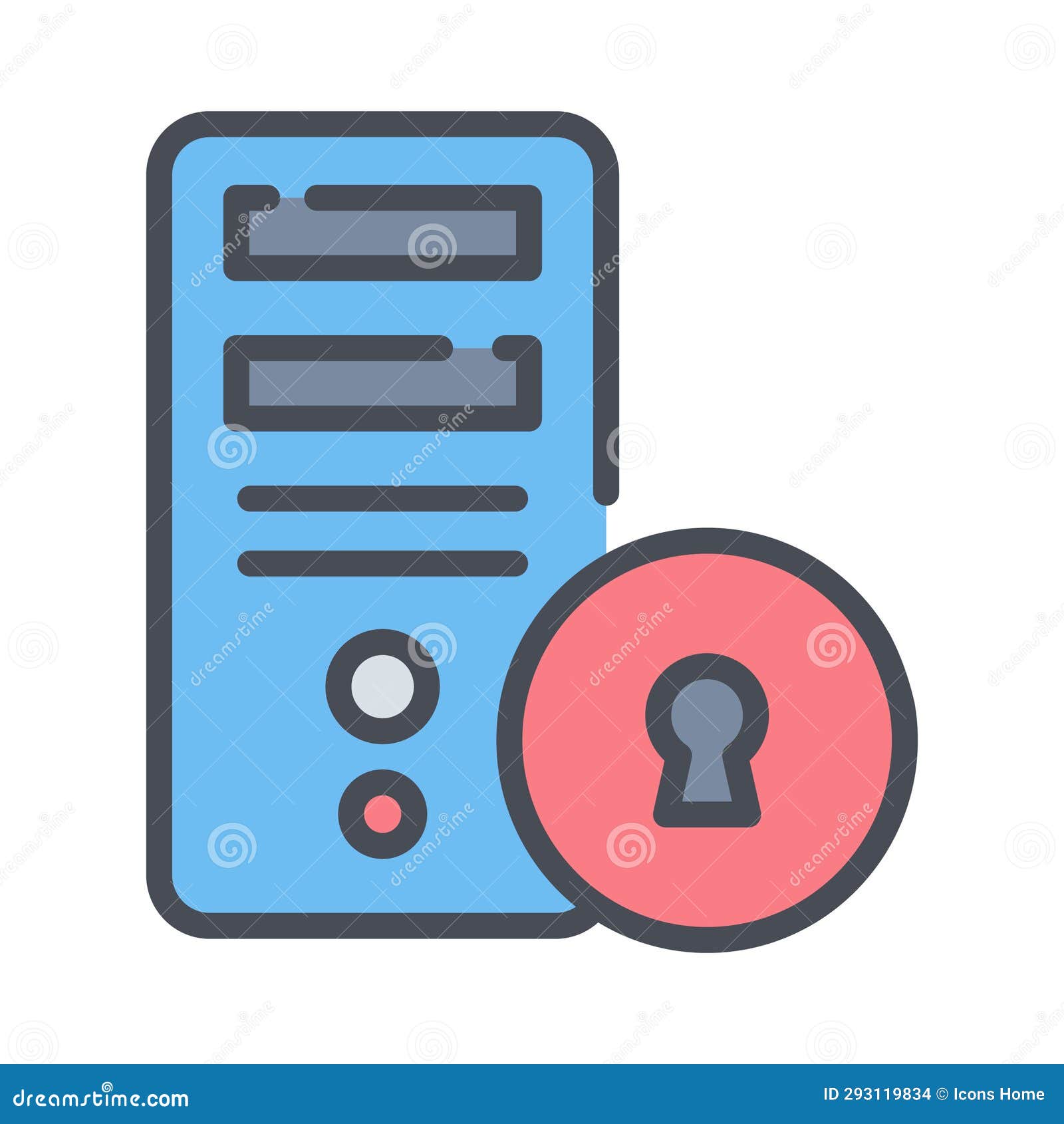 A Computer Security with Lock, Concept of Security System Stock ...