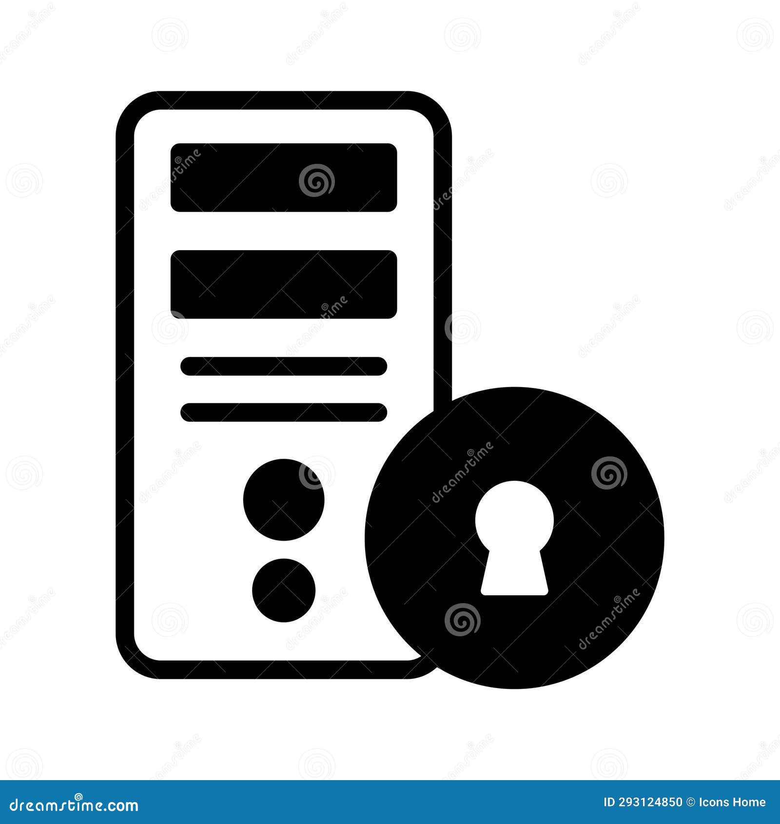 A Computer Security with Lock, Concept of Security System Stock ...