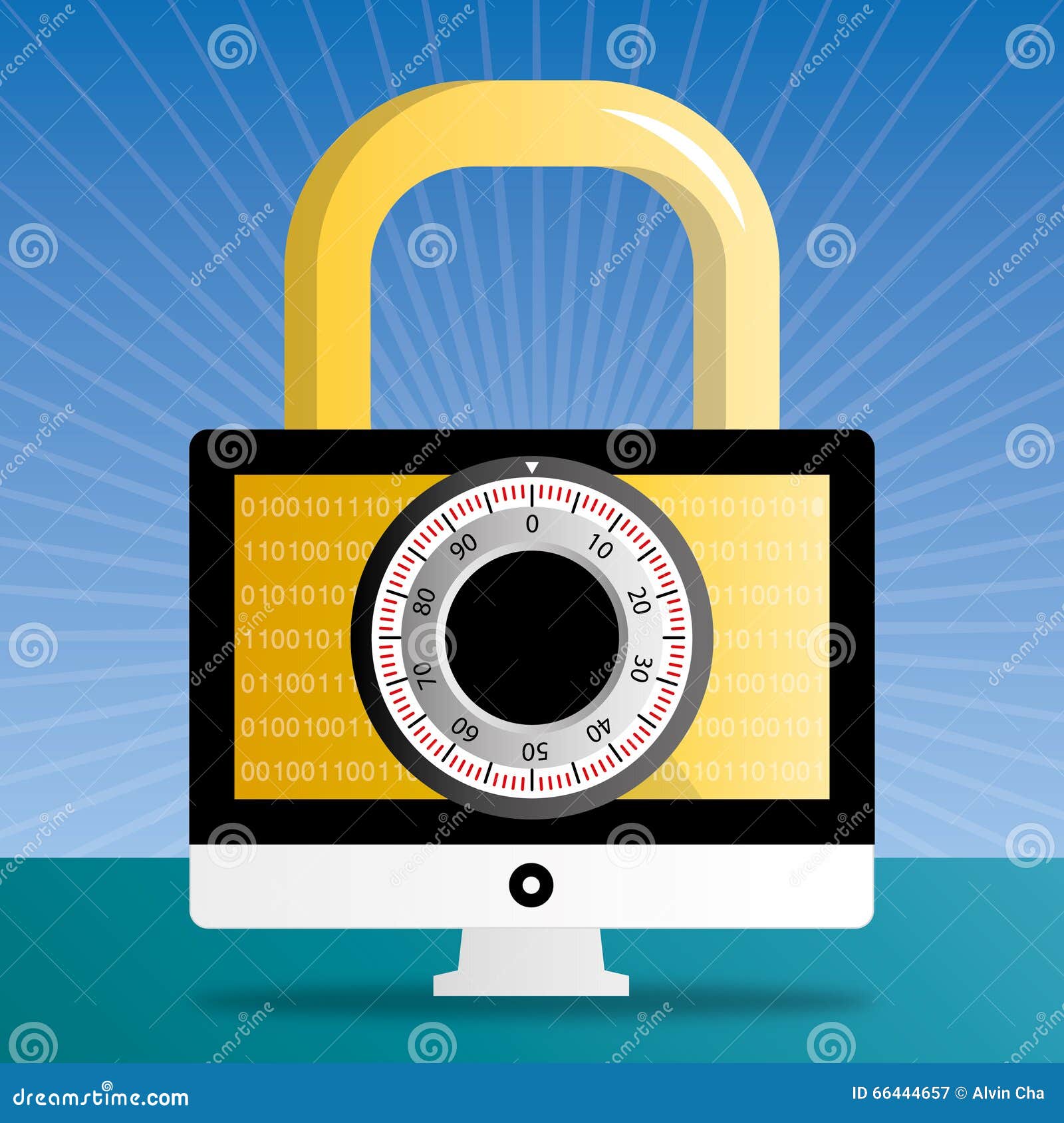 Computer security stock vector. Illustration of lock - 66444657