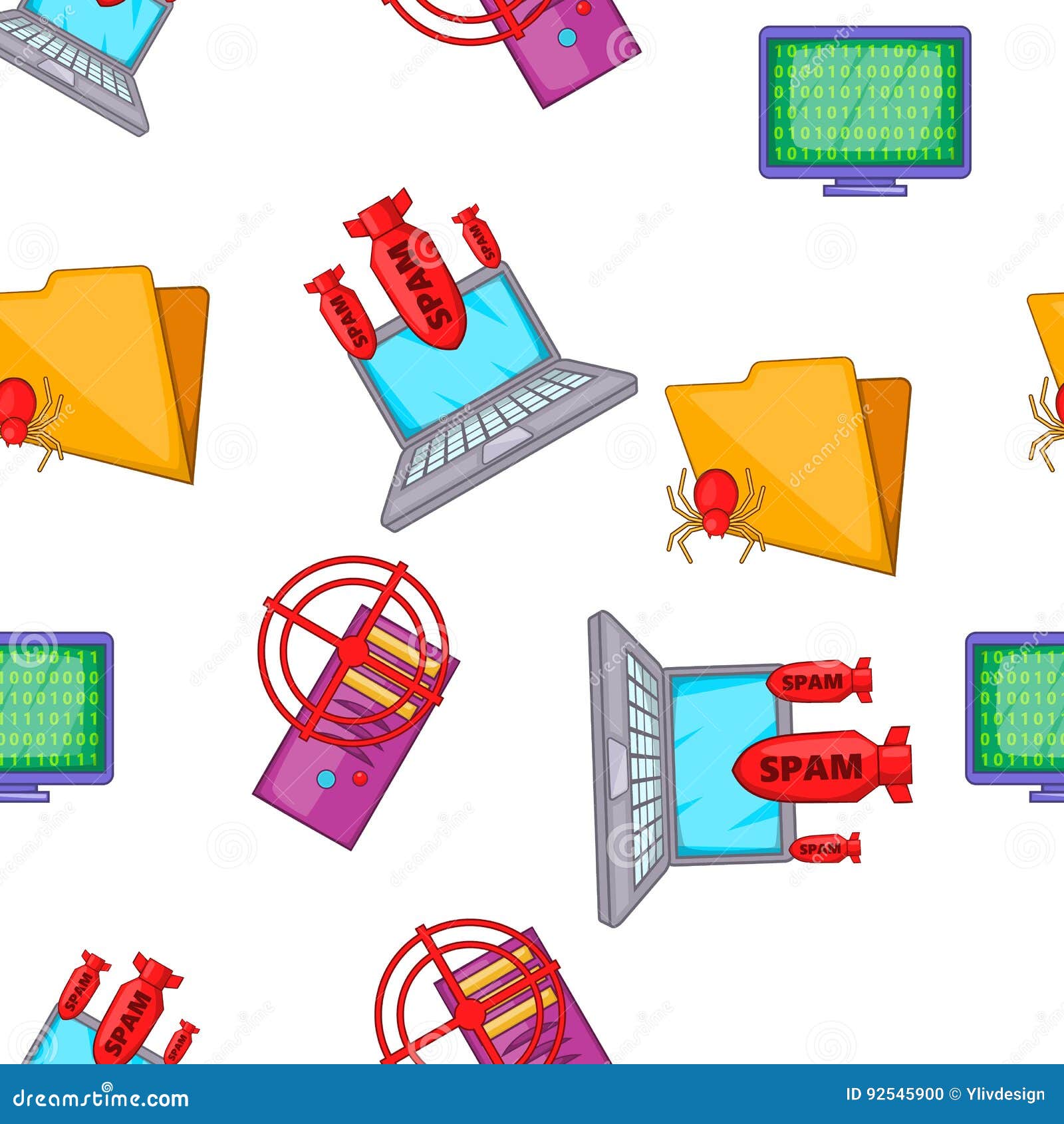 Computer Security Pattern, Cartoon Style Stock Vector - Illustration of ...