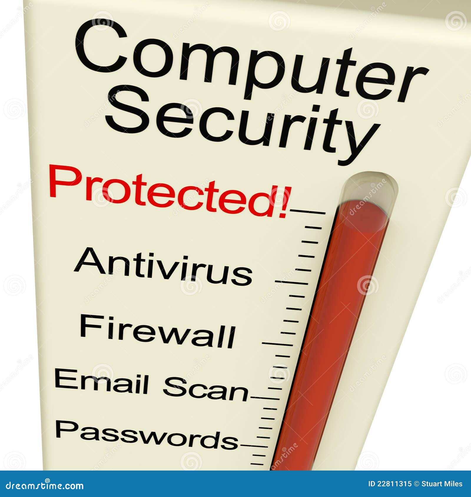 Computer Security Protected Meter Stock Illustration - Illustration of ...