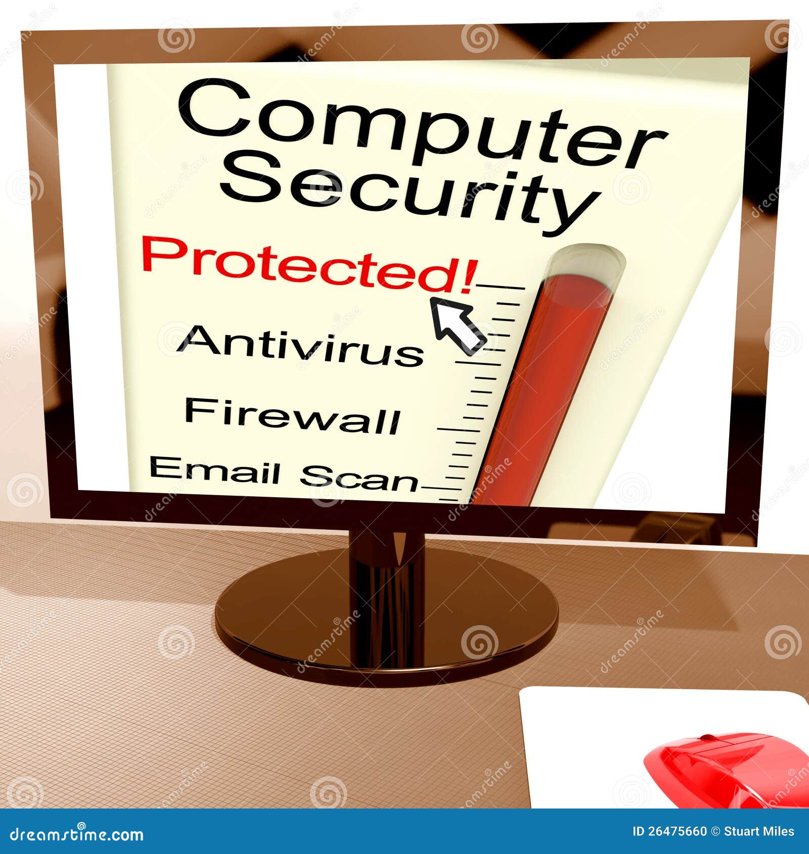Computer Security Protected Meter Shows Computer Internet Safety Stock ...